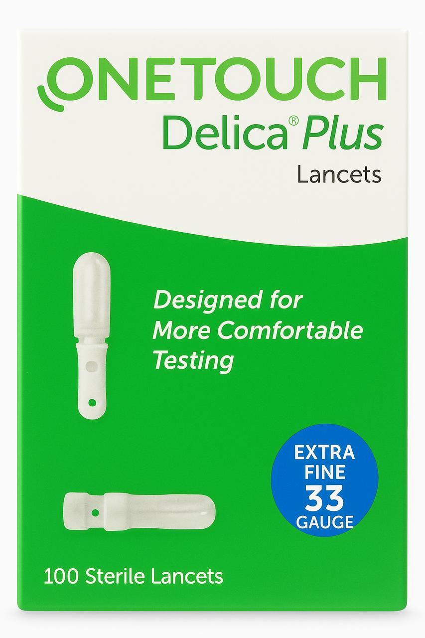 OneTouch Delica Plus Lancets Extra Fine 33G – 100 Sterile Lancets for ...